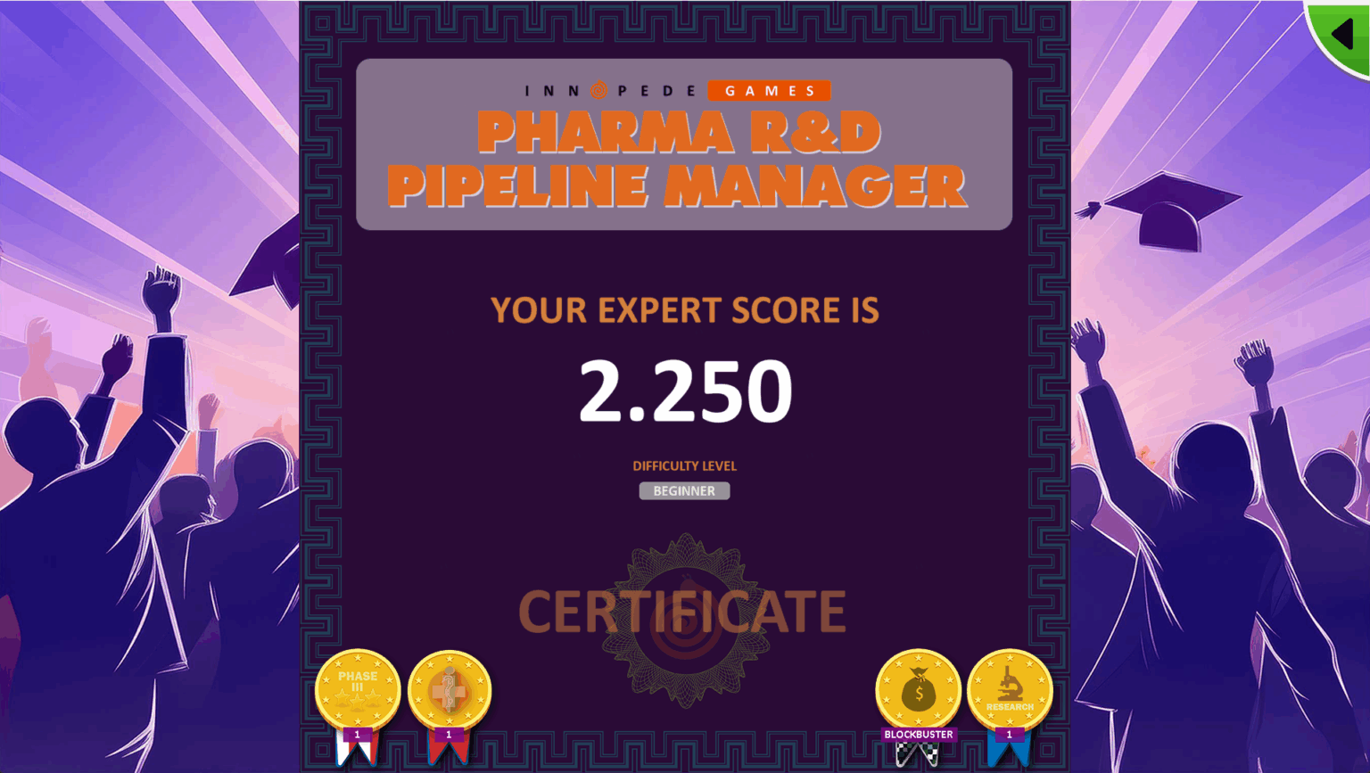 12. Game Certificate & Badges - Pharma R&D Manager
